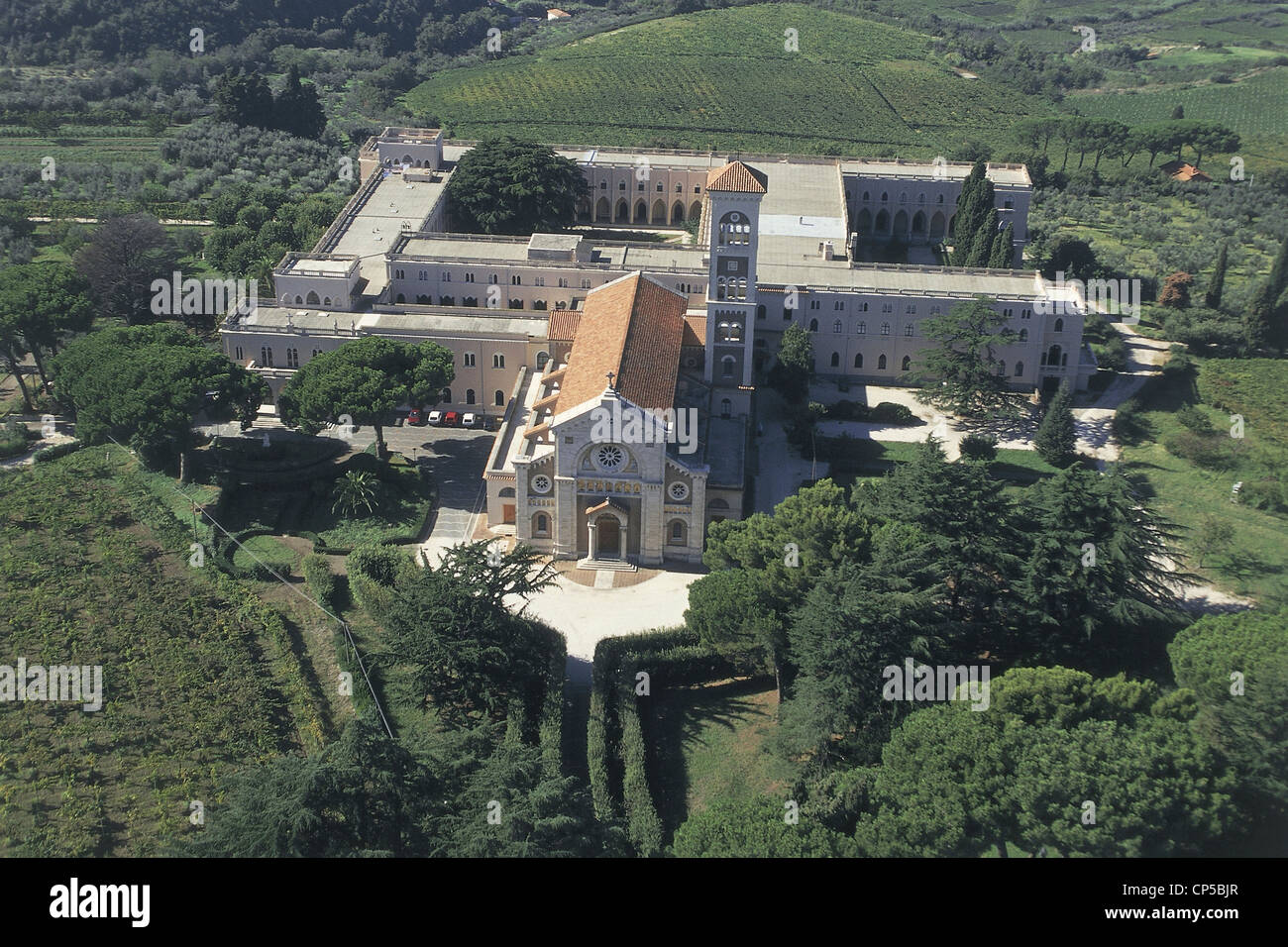 Lazio - Grottaferrata (Rm) - Abbey of Santa Maria. Aerial view Stock ...