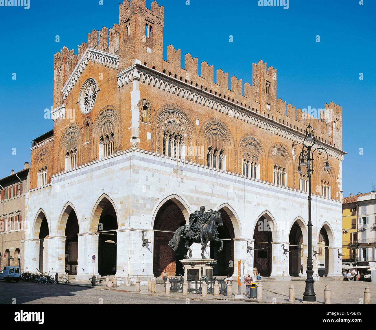 EMILIA ROMAGNA PIACENZA THE GOTHIC TOWN HALL 1281 Lombard Gothic style ...