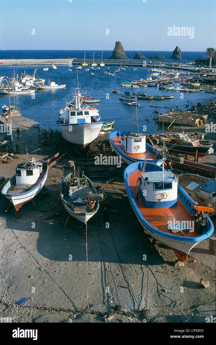 Sicily Port Acitrezza Stock Photo - Alamy