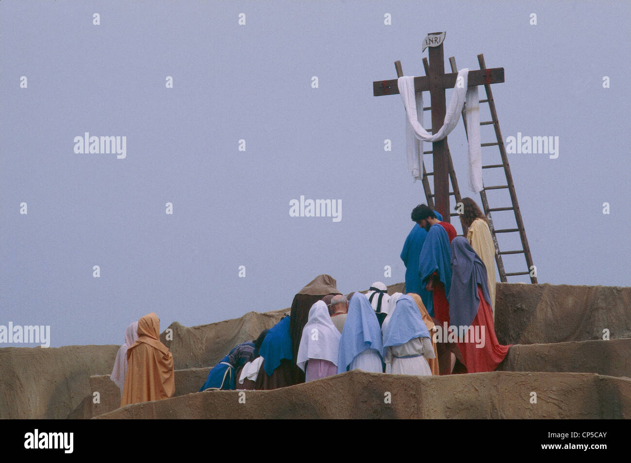 Piedmont Sordevolo (Bi). Calvary Scene, from sacred representation of ...