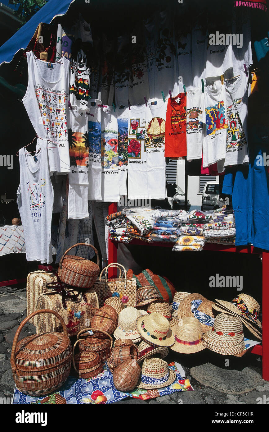 Dominica - Saint George - Roseau. Crafts and souvenirs Stock Photo - Alamy