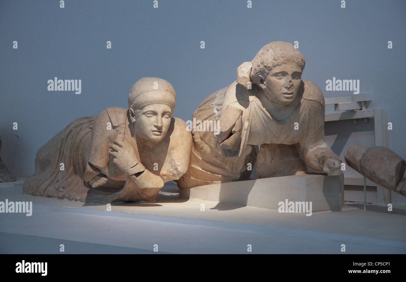 Museum at Olympia - West Pediment of the Temple of Zeus: Battle of ...