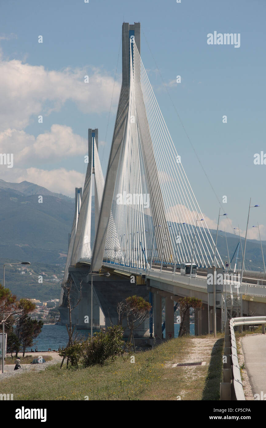Rio-Antirrio Bridge - Greece - opened just before 2004 Olympics Stock ...