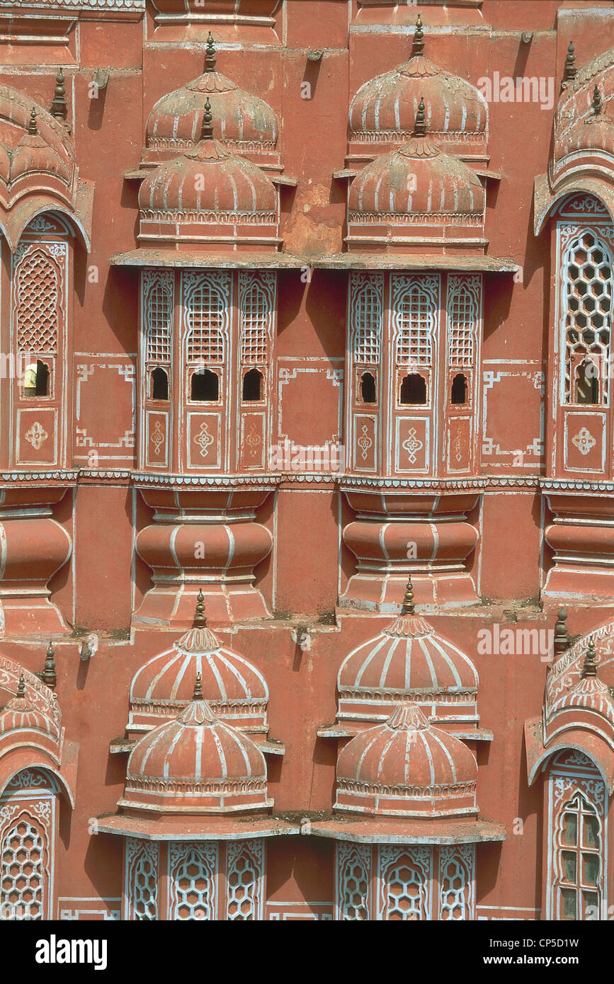 India - Rajasthan - Jaipur, Hawa Mahal (Palace of Winds). Particular ...