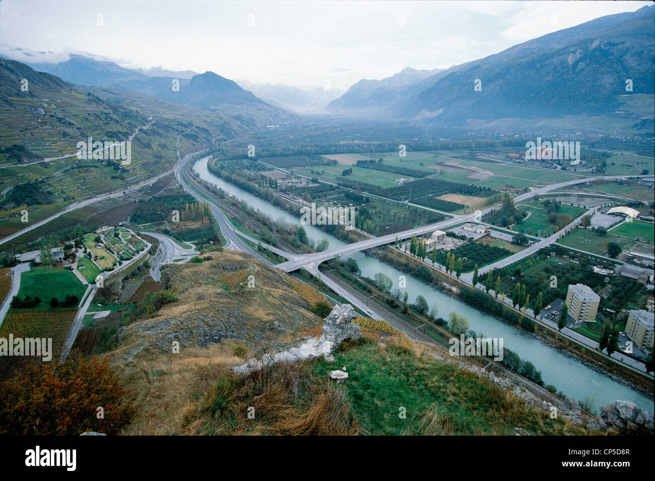 Switzerland Sion Rhone Valley Stock Photo - Alamy