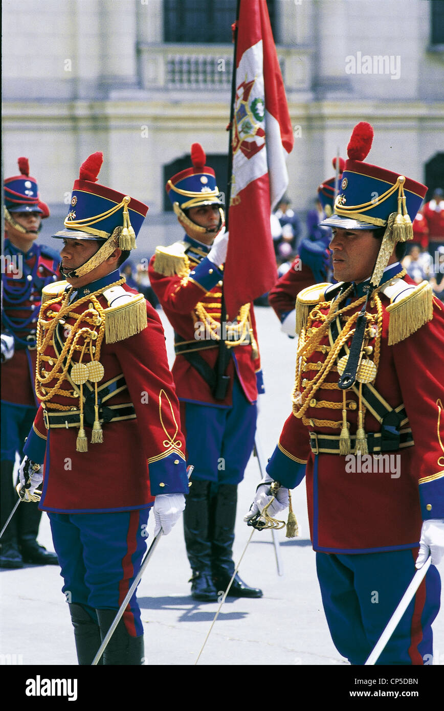PERU 'LIMA Government Palace Change of Guard Stock Photo - Alamy