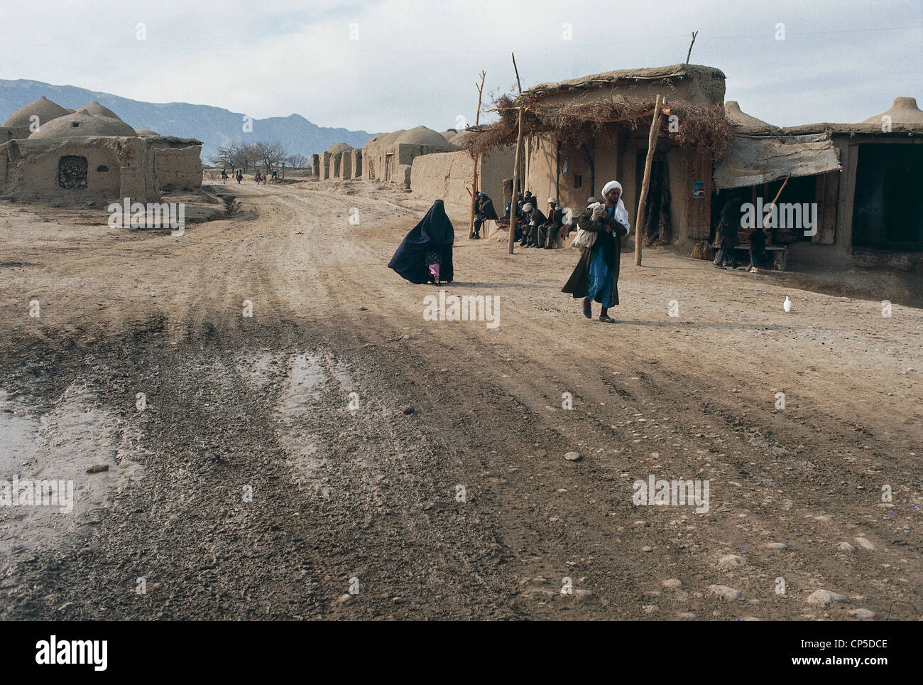 Afghanistan - Around Mazar-i-Sharif. Street of a village Stock Photo ...