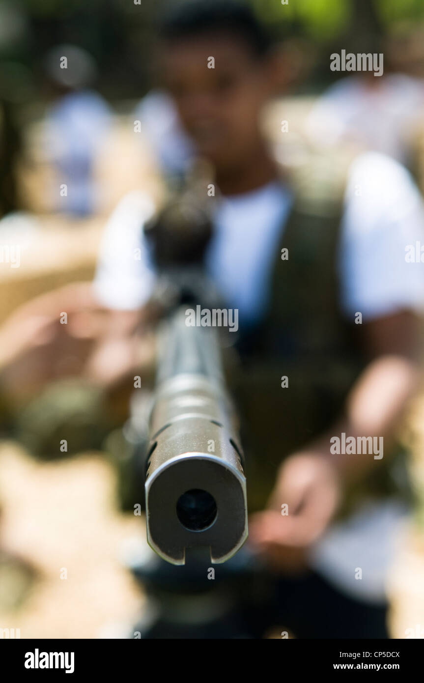 An Israeli special forces soldier displaying his machine gun Stock ...