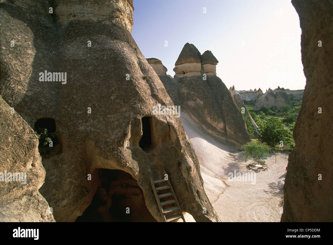 TURKEY CAPPADOCIA Zelve PYRAMIDS AROUND THE HOUSE ROCK TUFF Stock Photo ...