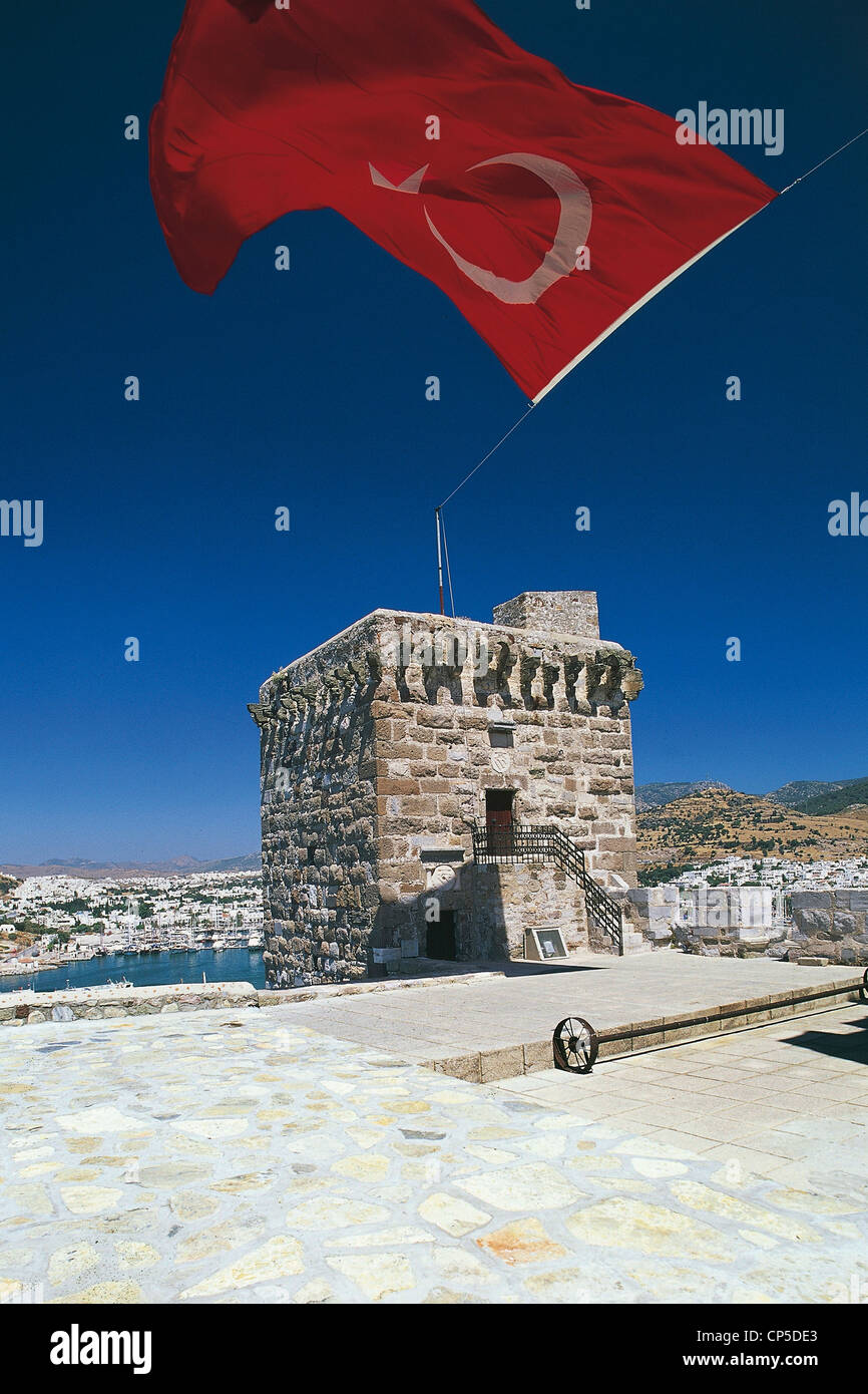Turkey - Aegean Coast - Bodrum, Crusader castle of St. Peter. The tower ...