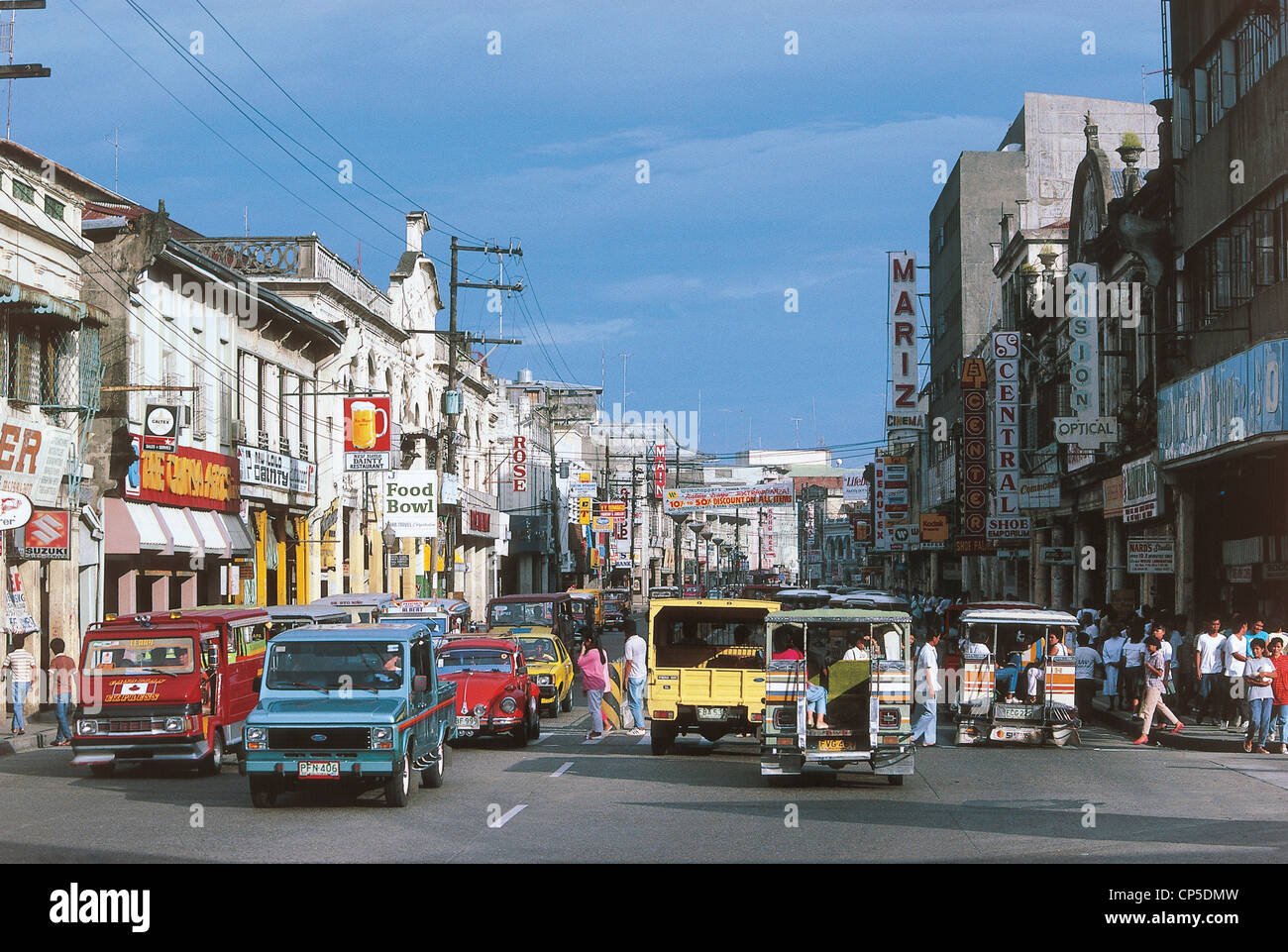 Philippines - Island of Panay - Iloilo, traffic Iznart Street Stock ...