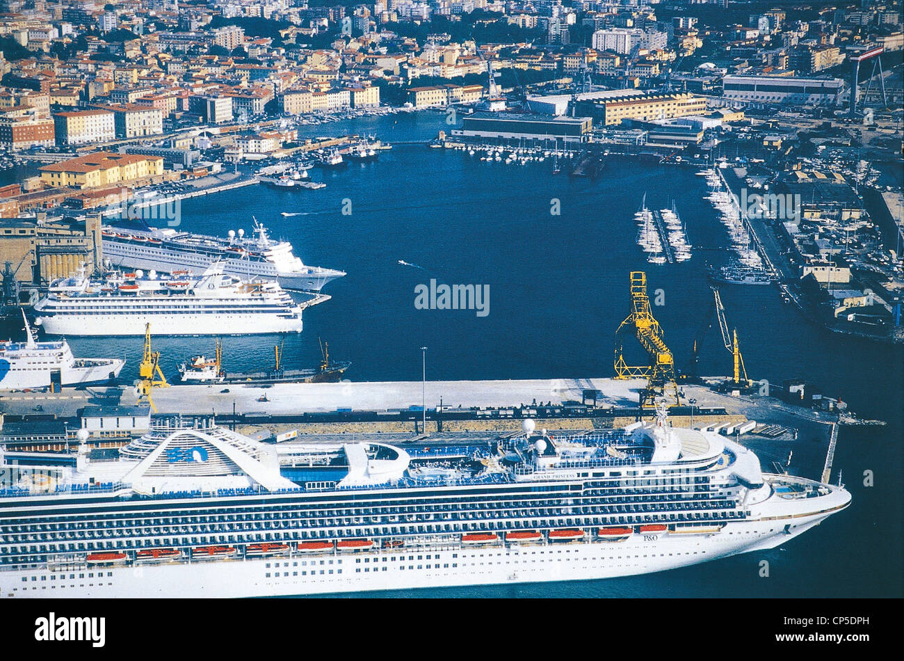 Livorno Tuscany-Aerial View Of The Port Stock Photo - Alamy