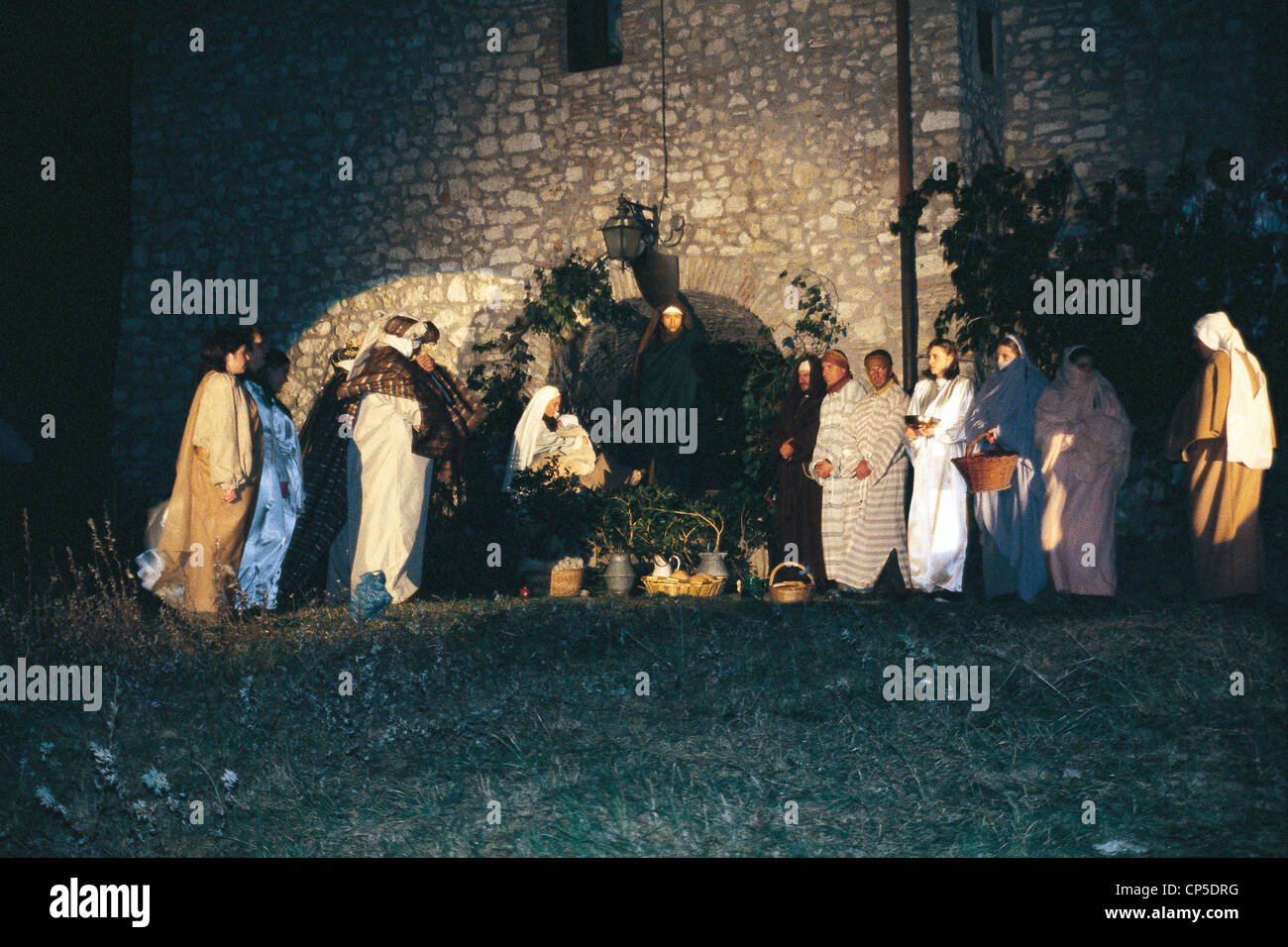 Umbria - Greccio (Ri). Reenactment of the first living nativity in 1223 ...