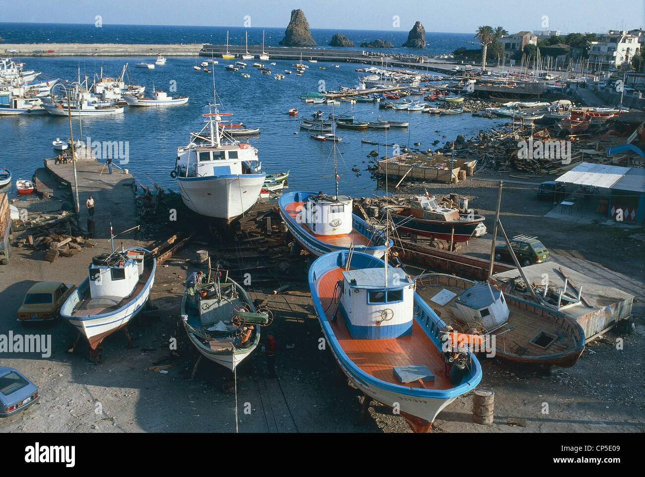 Sicily - Aci Castello (Catania) - Fraction of Aci Trezza. The port ...