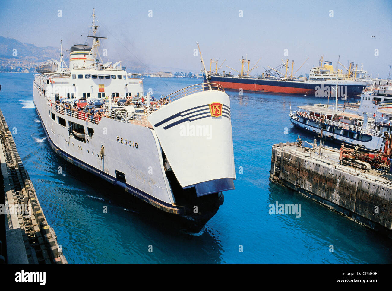 Sicily Messina Strait Ferry Stock Photo - Alamy