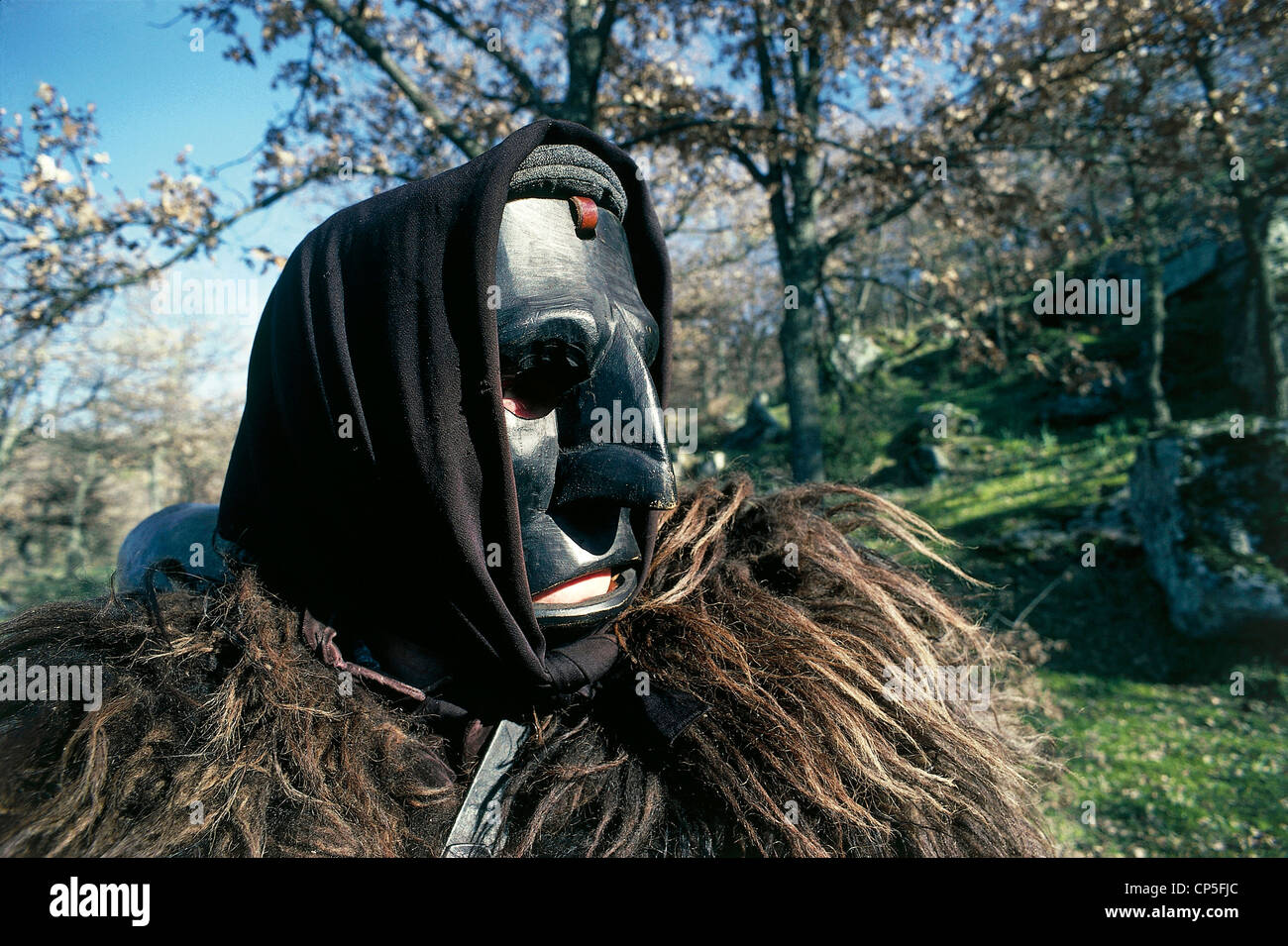 Sardinia - Mamoiada (Nu) - Labour Mamuthones, detail of costume Stock ...