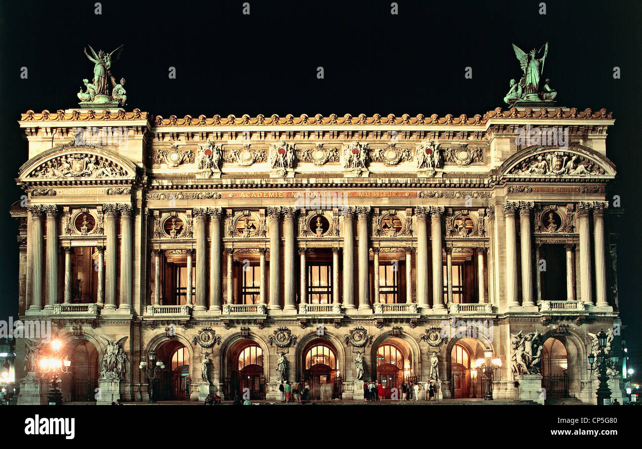 France - Paris. The facade of neo-baroque Palais Garnier (Charles ...