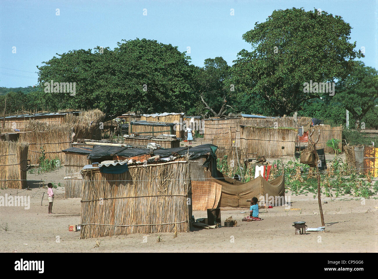 Mozambique - Maputo suburbs, huts Stock Photo - Alamy