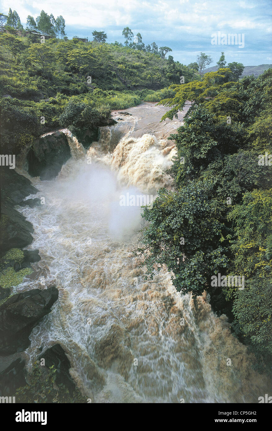 Rwanda - The waterfalls of Rusumo, formed by the River Kagera Stock ...