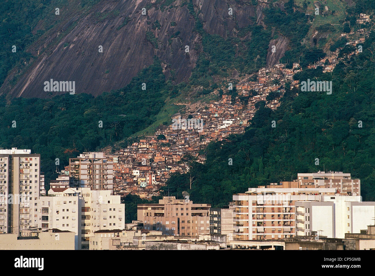 Brazil - Rio de Janeiro - Botafogo neighborhood - Skyscrapers and slums ...