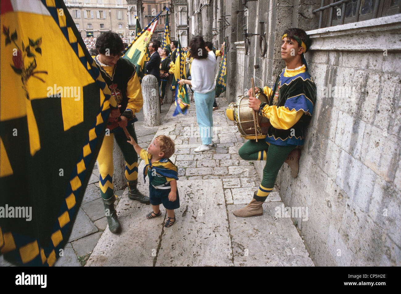 Tuscany - Siena, the Palio. The Contrada dell'Aquila Stock Photo - Alamy