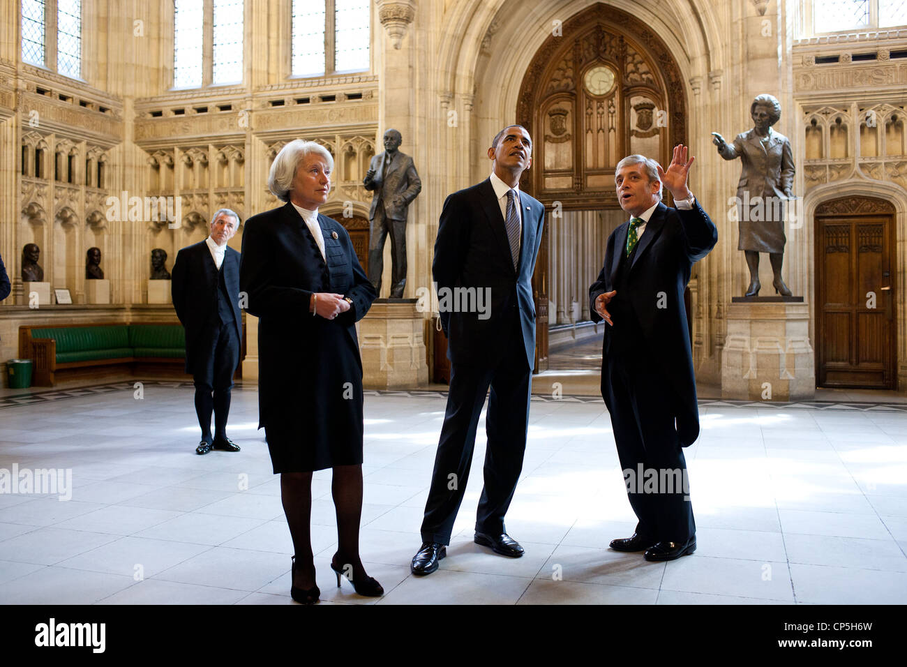 President Barack Obama tours the House of Commons Members' Lobby at ...