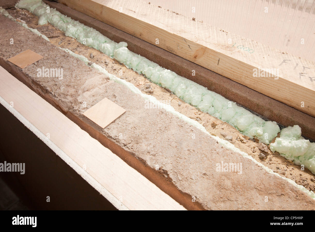 Thermal wall insulation in a passivhaus in Grayrigg, Kendal, UK Stock ...