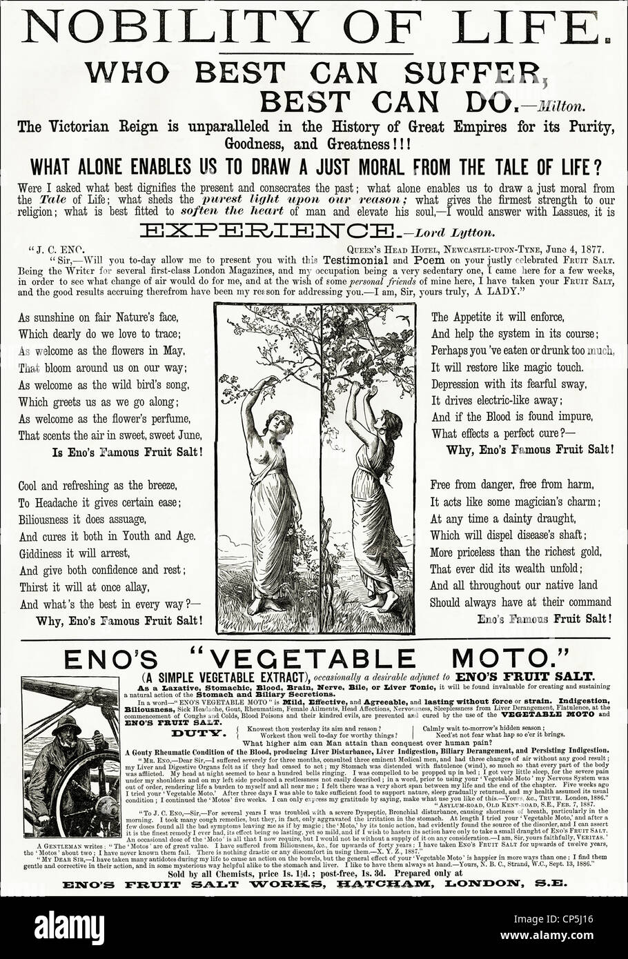 Original Victorian advertisement advertising ENO'S FRUIT SALT for good ...