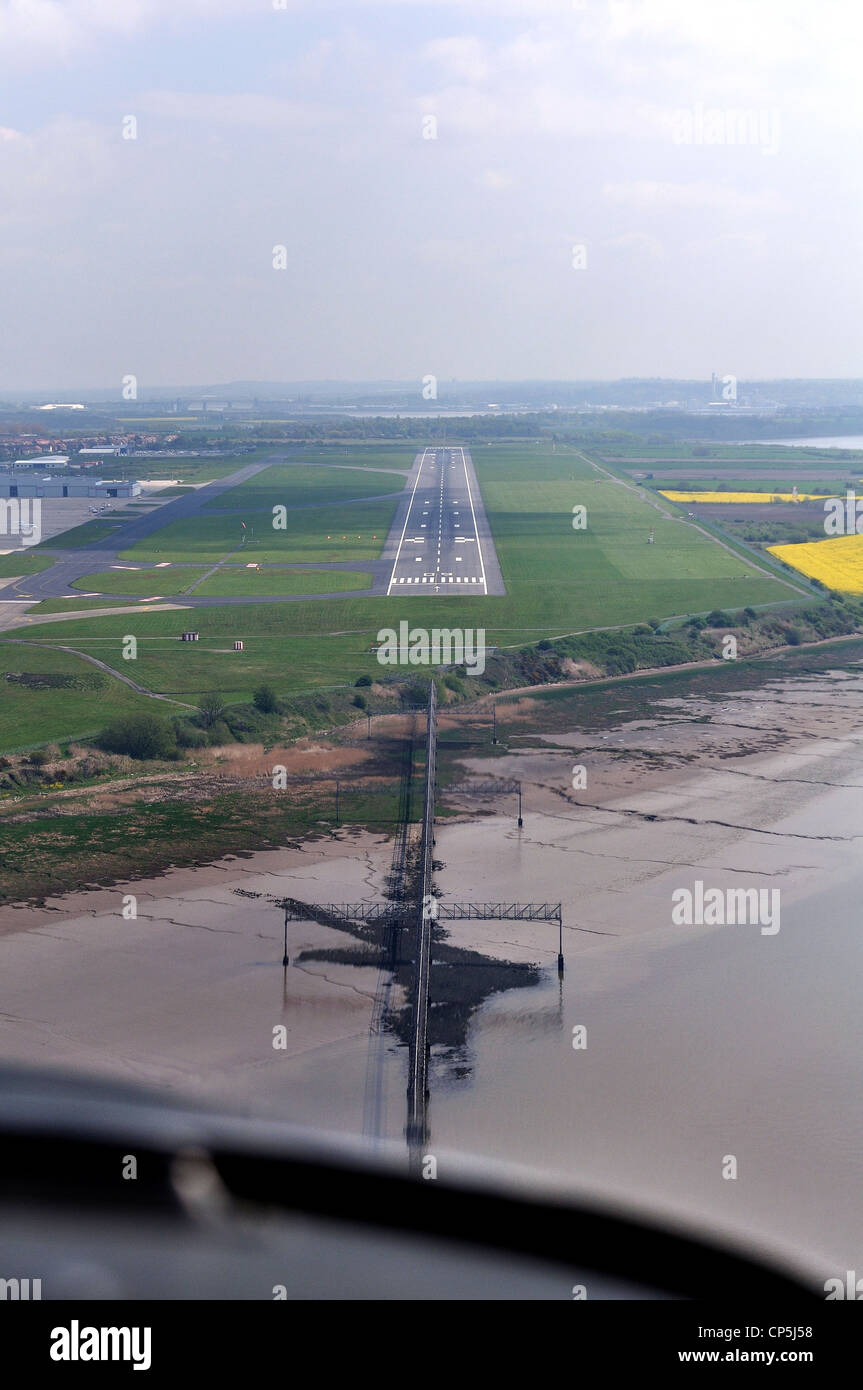 Landing runway approach Stock Photo - Alamy