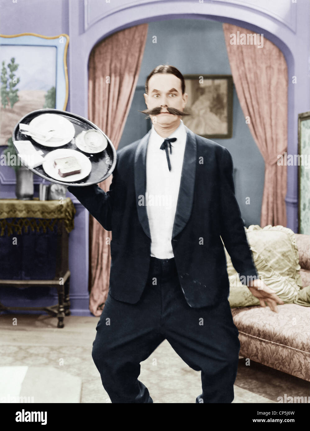 Vintage waiter tray hi-res stock photography and images - Alamy