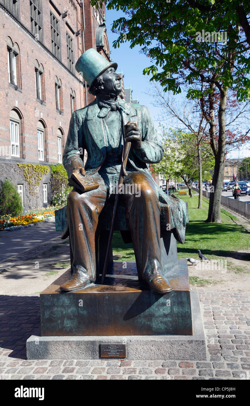 The statue of the fairytale writer Hans Christian Andersen beside the ...
