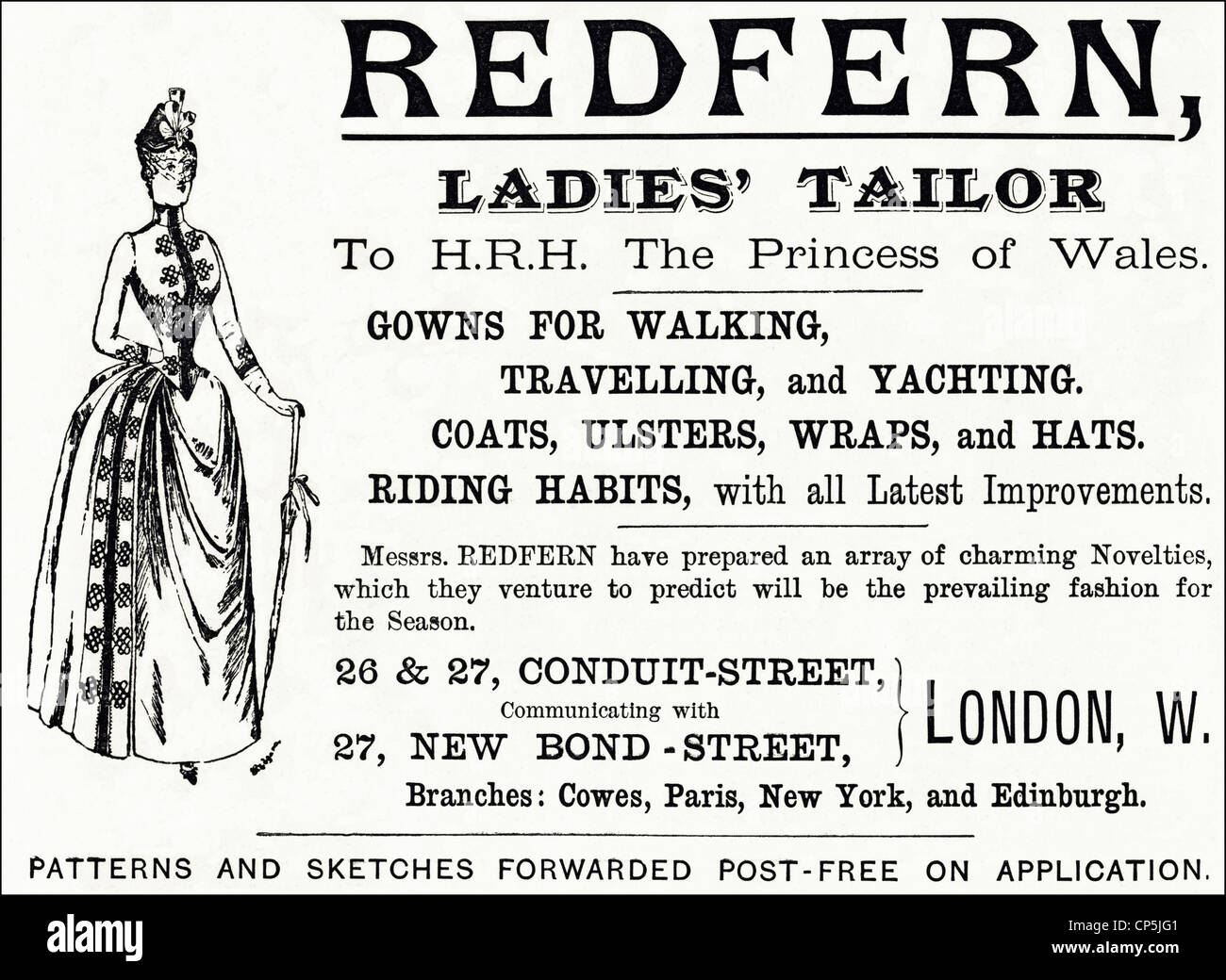 Original Victorian advertisement advertising fashion by ladies tailor ...