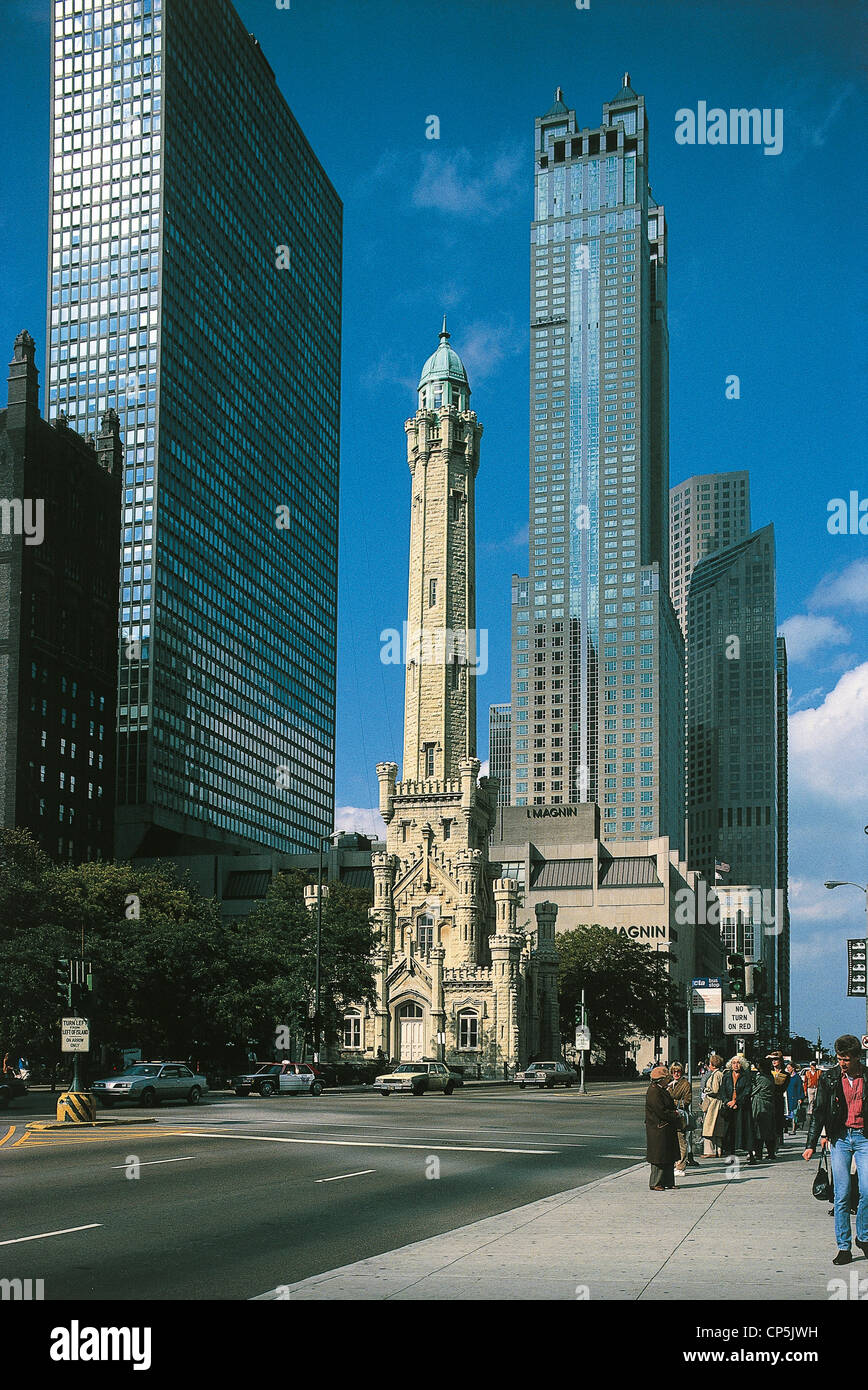 United States Of America Illinois North Michigan Avenue Chicago Water ...