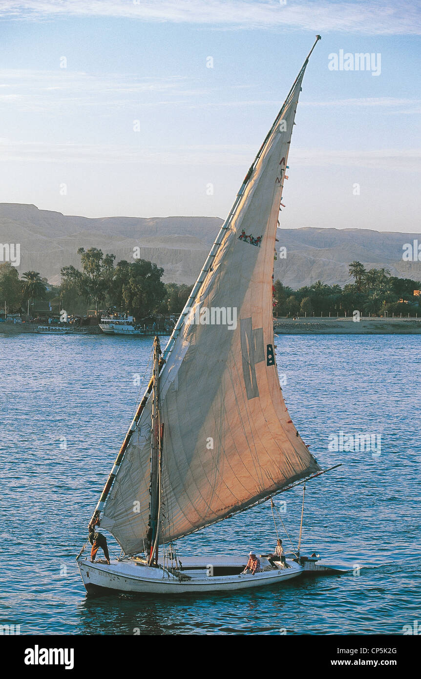 Egypt Luxor Nile Feluca Stock Photo - Alamy