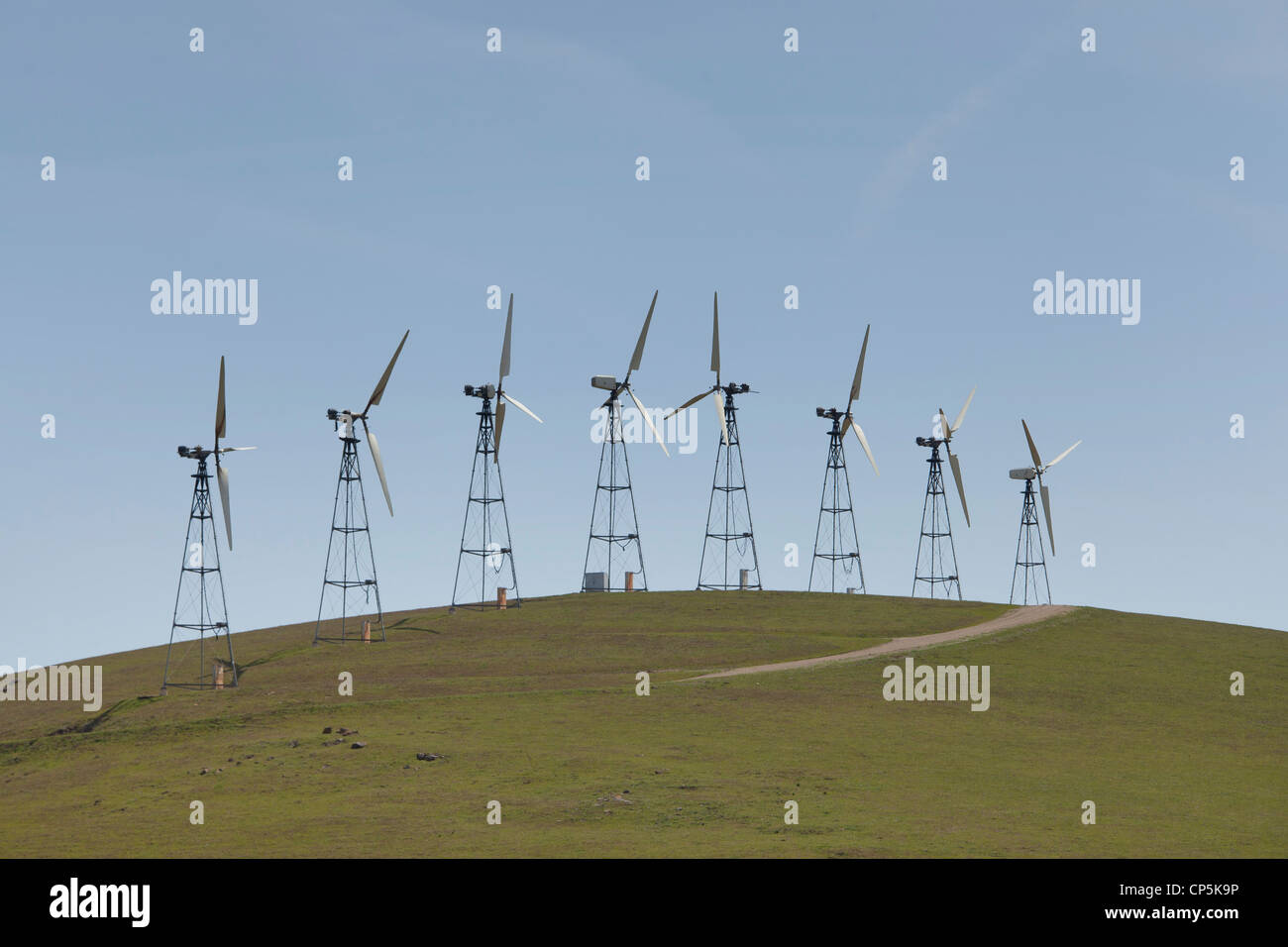 Wind turbines at wind farm - Altamont Pass, California USA Stock Photo ...