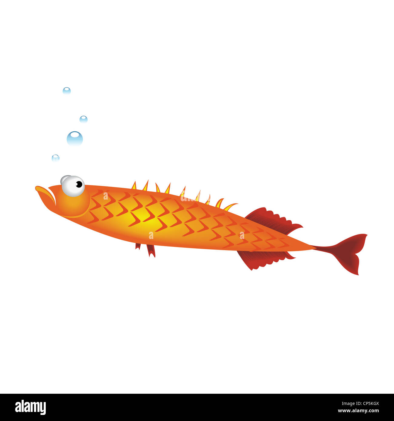 illustration of small fish on white background Stock Photo - Alamy