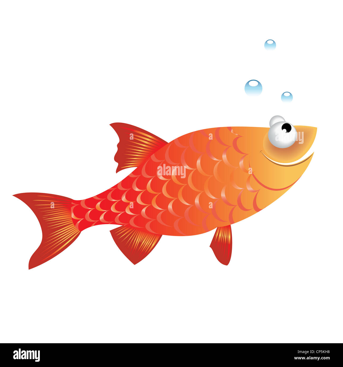 illustration of funny fish on white background Stock Photo - Alamy