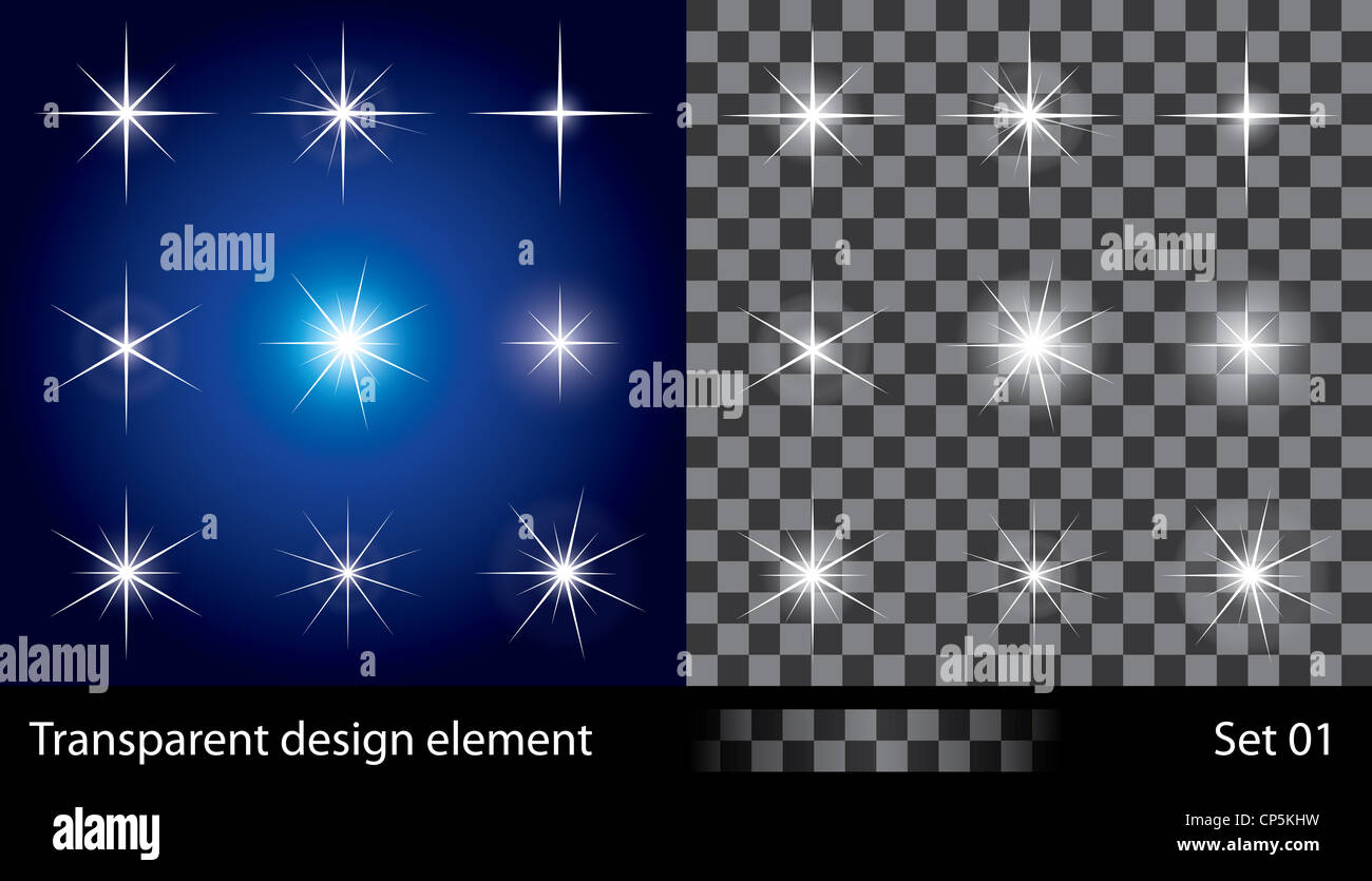 Set of transparent stars. illustration for design Stock Photo - Alamy