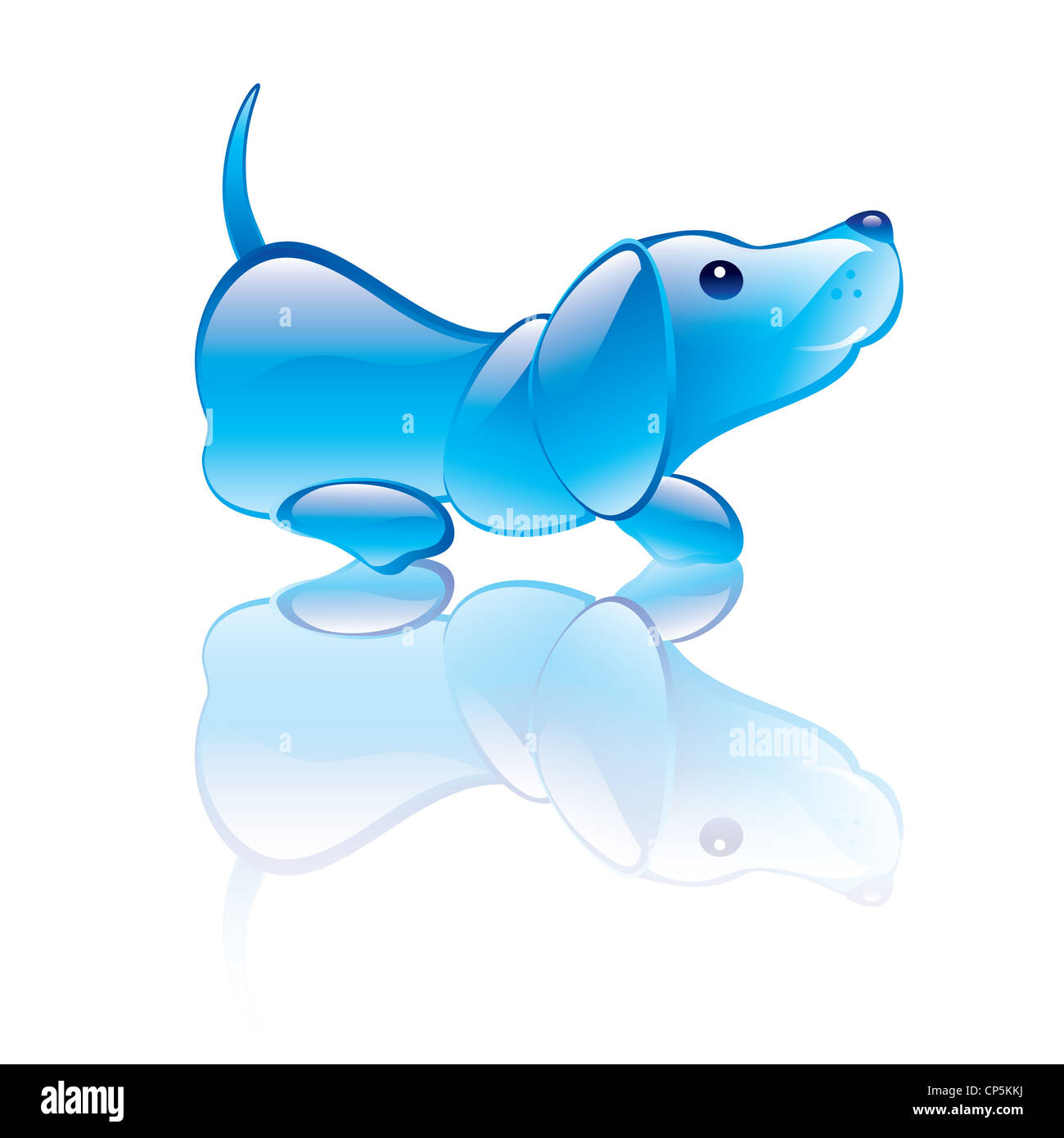 illustration of dog symbol. Blue transparent statuette Stock Photo - Alamy