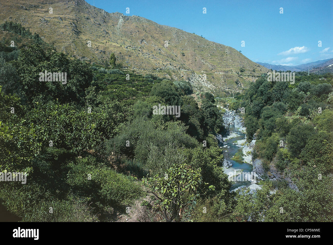 Sicily - River Park - The Alcantara river downstream of the throat ...