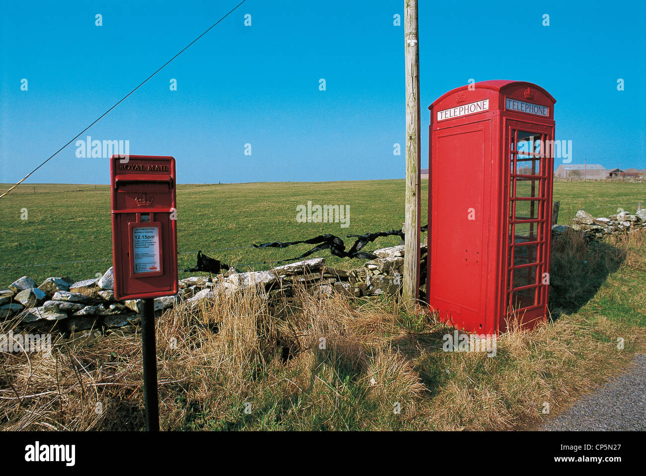 Scotland Orkney ARCHIPELAGO ISLAND MAINLAND PHONE BOOTH Stock Photo - Alamy