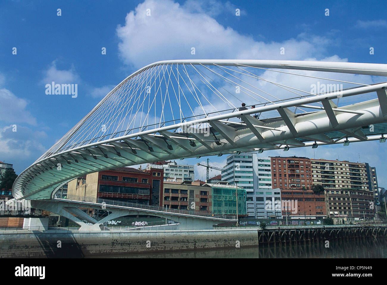 Spain Basque Country Bilbao (Bilbo). bridge Zubizuri or Puente del ...