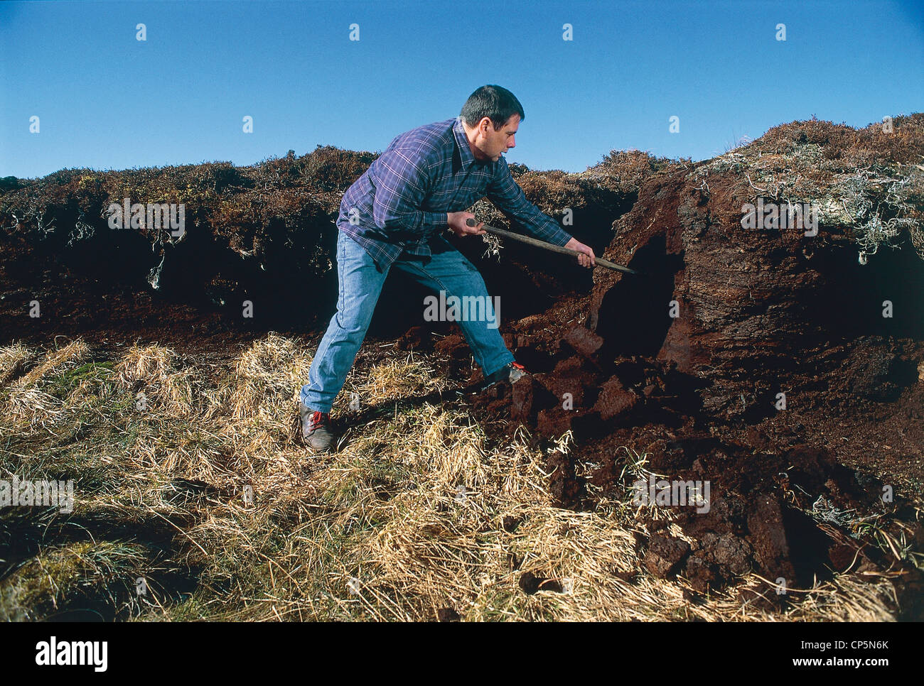 Scotland MORAY Tomintoul peat cutting Stock Photo - Alamy