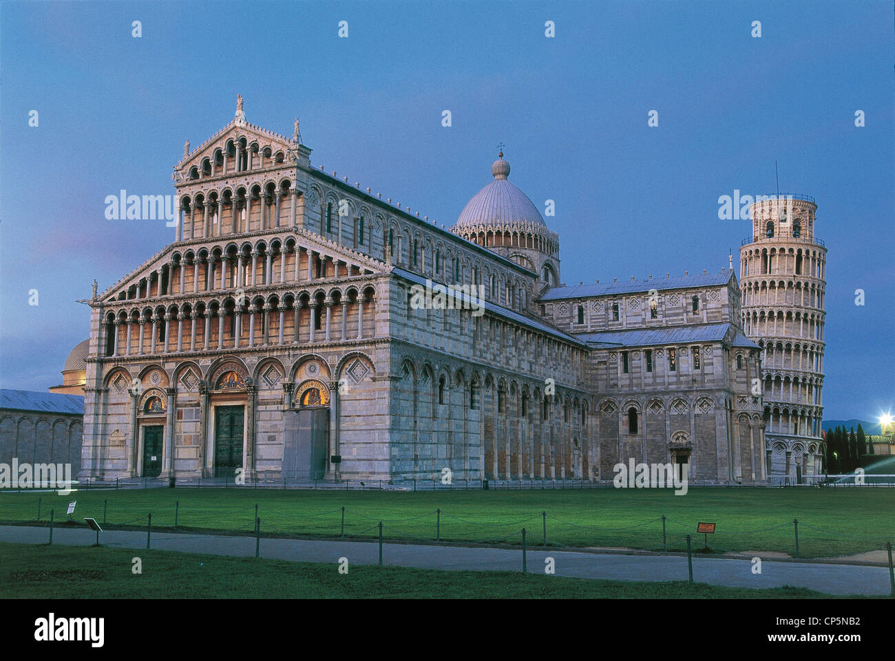 Tuscany Pisa Cathedral Square Of Miracles And Leaning Tower Sunset ...