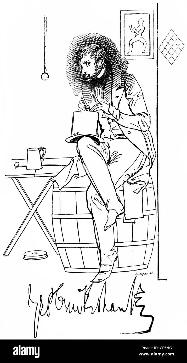 George Cruikshank, 1792 - 1878, a British cartoonist and illustrator ...