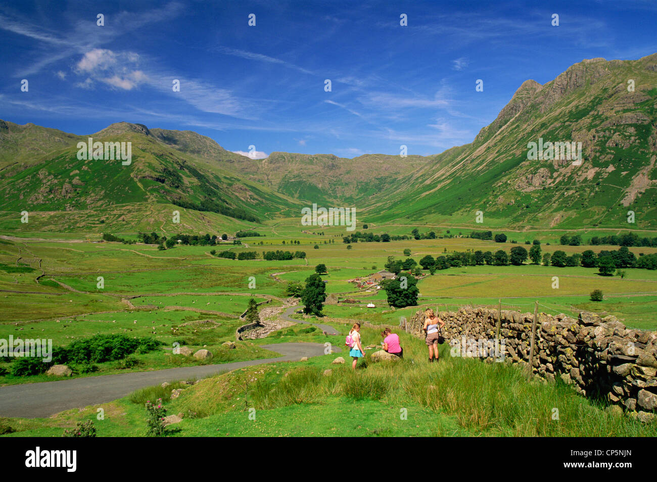England, Cumbria, Lake District, Great Langdale and the Cumbrian ...