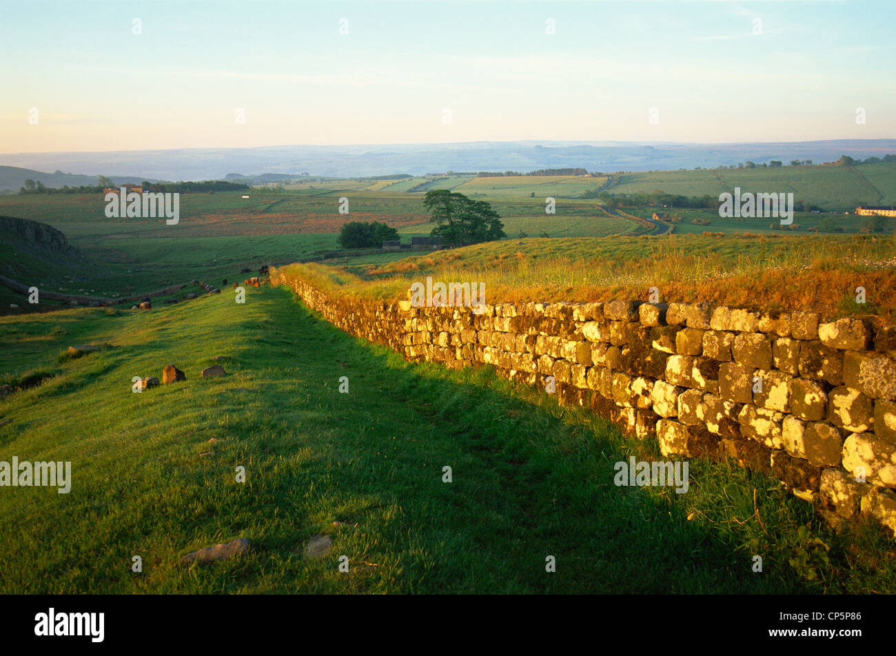 England, Northumbria, Hadrian's Wall, Views near Housesteads Roman Fort ...