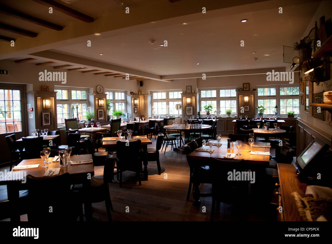 Old Plough Pub Restaurant Interior in Cobham - UK Stock Photo - Alamy