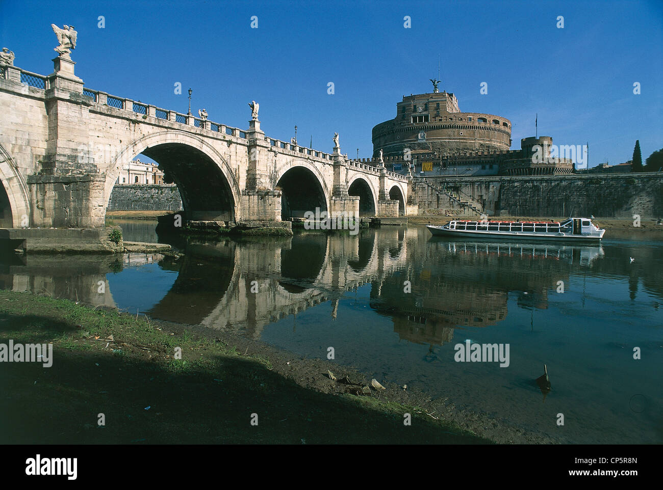 Lazio - Rome. Navigation on the Tiber close to Castel Sant'Angelo and ...