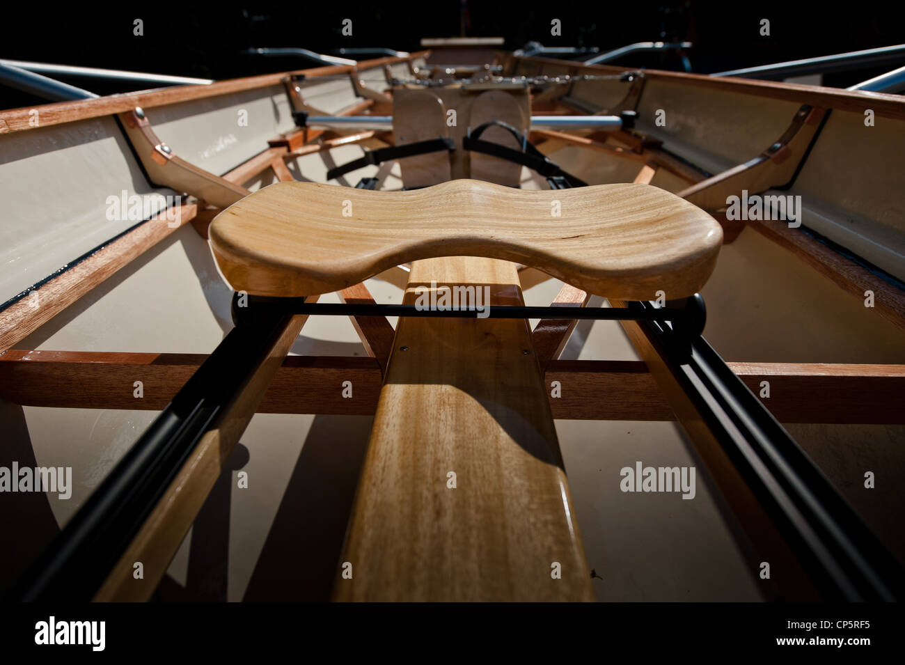 Rowboat seat interior Stock Photo - Alamy